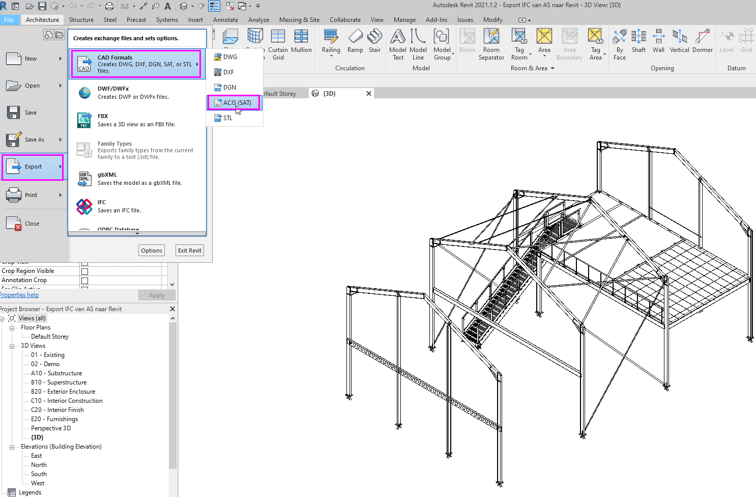 Omzetten van IFC naar SAT file | Matrix Knowledge Base